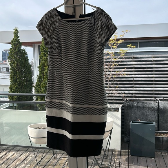 Studio One | Dresses | Studio One New York White And Black Midi Dress ...